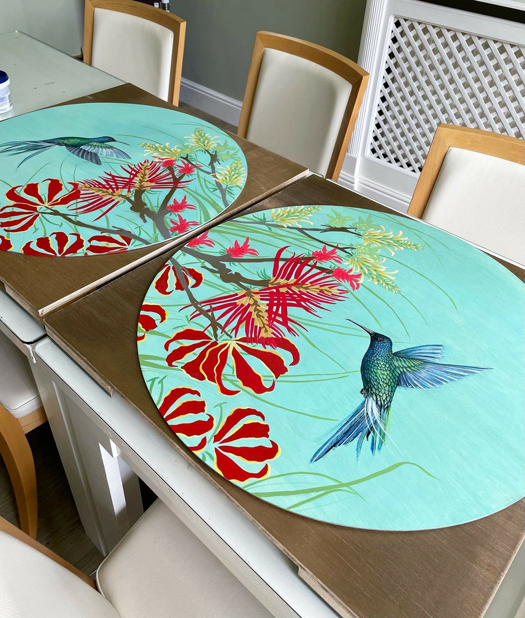 The Birds of Pipa 2 on gold limited edition, tropical print by Deborah ...