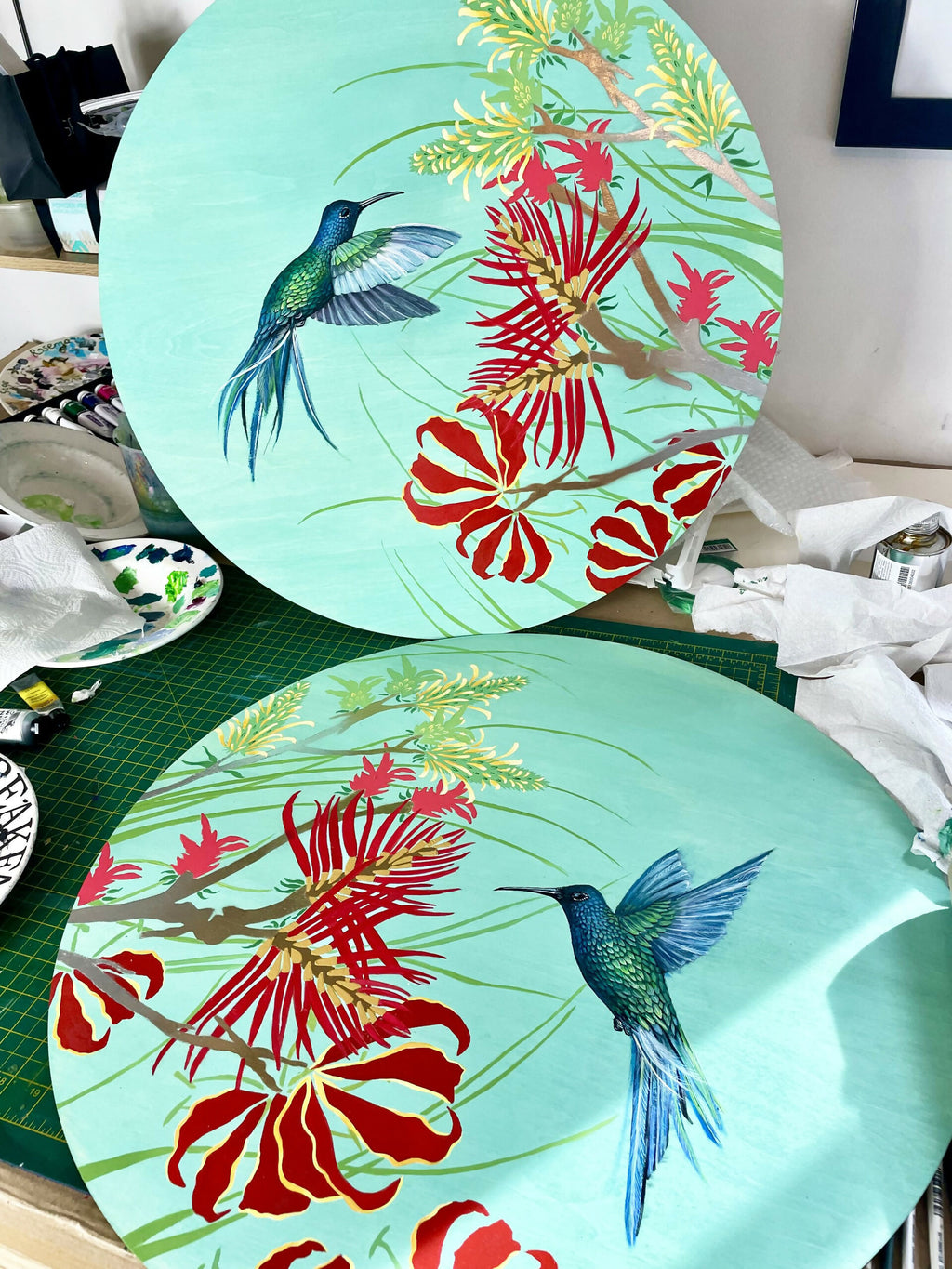 The Birds of Pipa 2 on gold limited edition, tropical print by Deborah ...