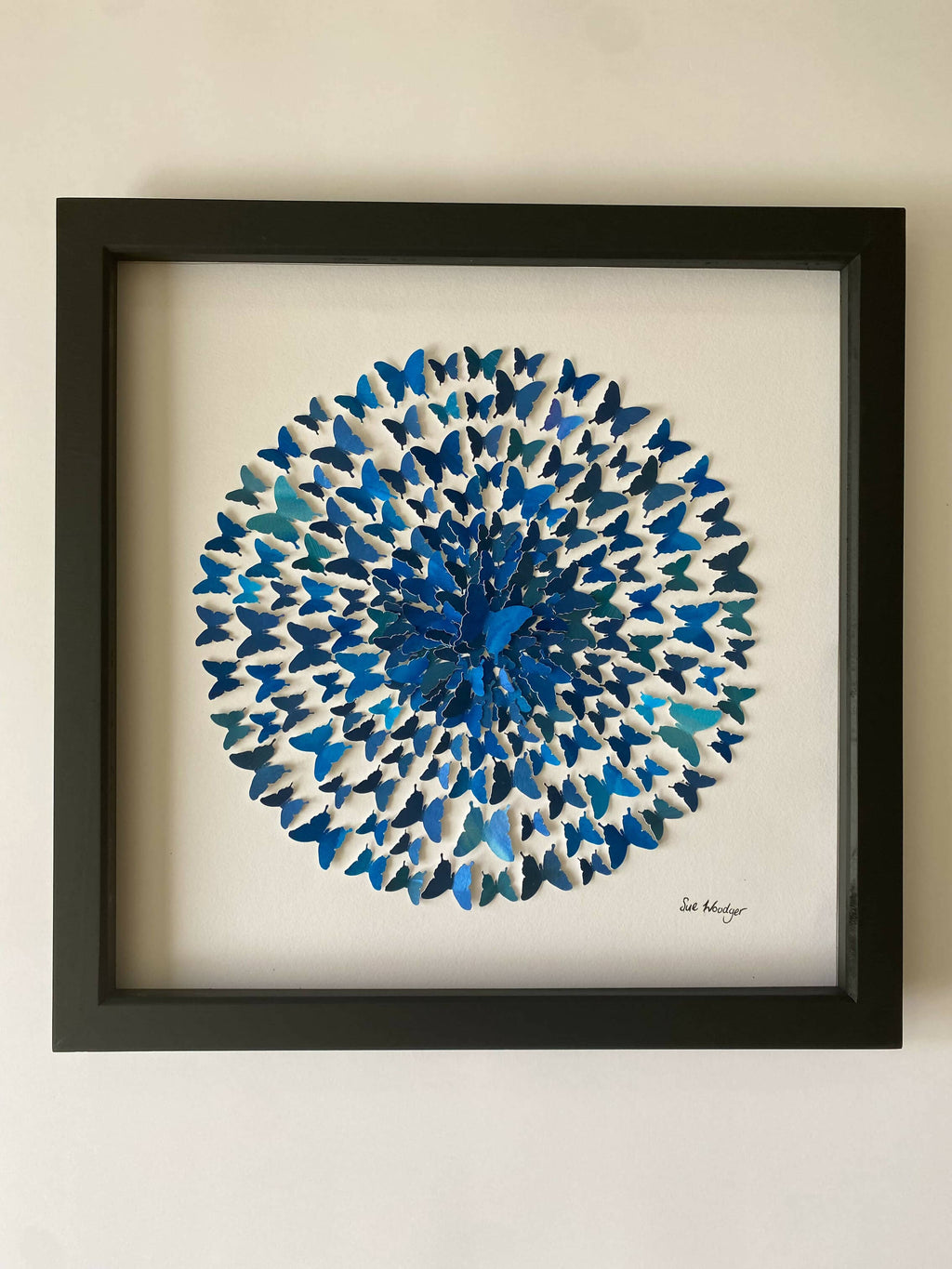 Blue paper butterfly collage – SOTA